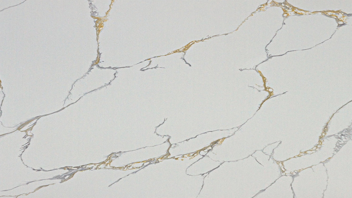 Gold Amalfi Polished Quartz - White Quartz and Gold Veins | UK | www ...