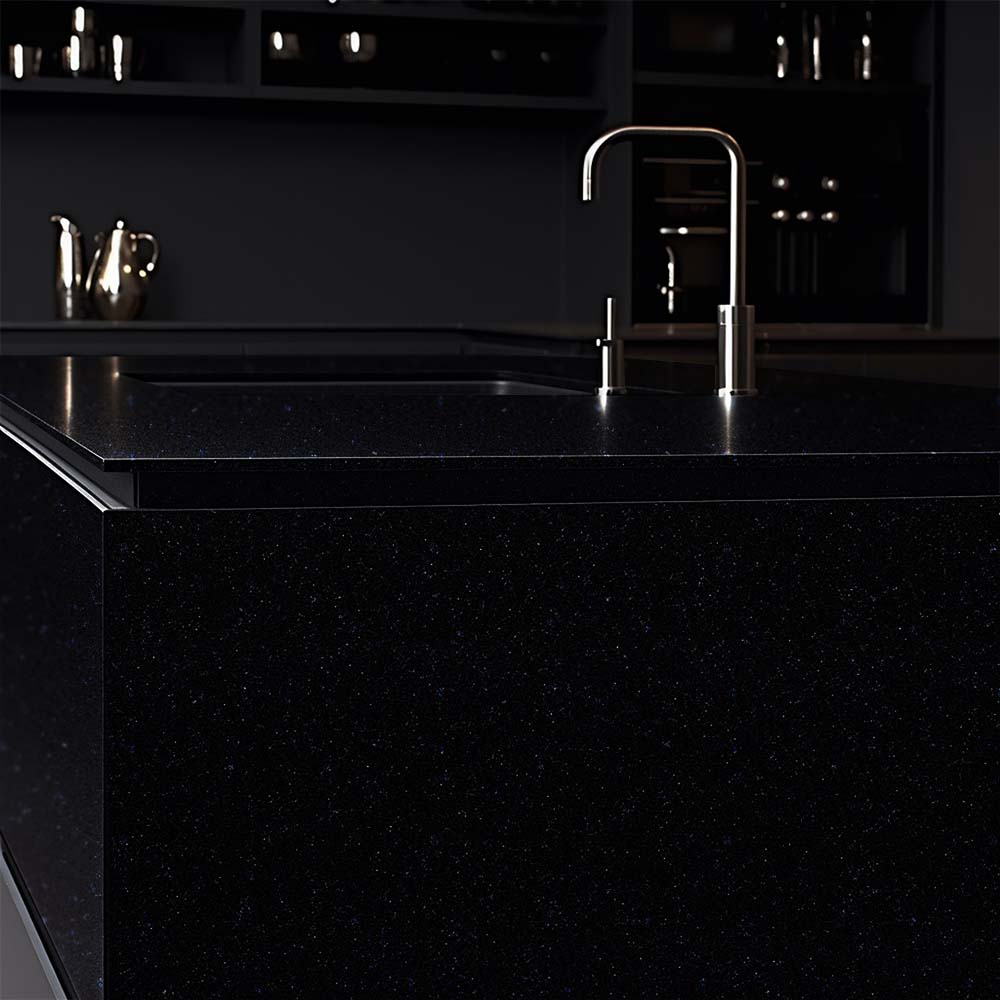 Crystal Blue Quartz Worktop – Elegant Polished Finish | www.work-tops.com