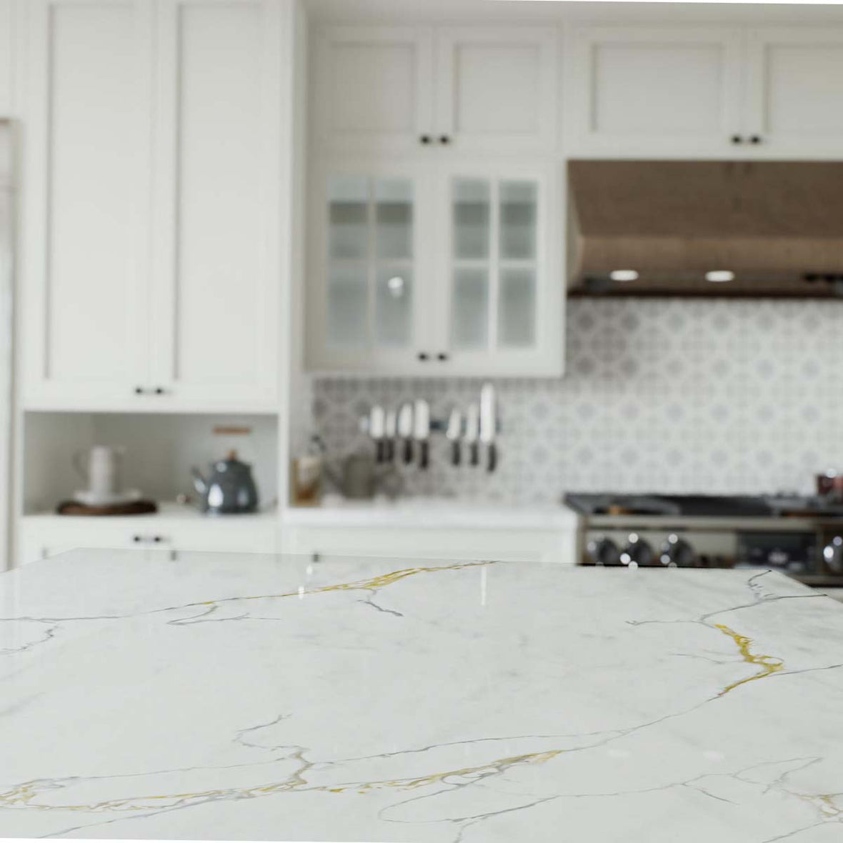 Gold Amalfi Polished Quartz - White Quartz and Gold Veins | UK | www ...