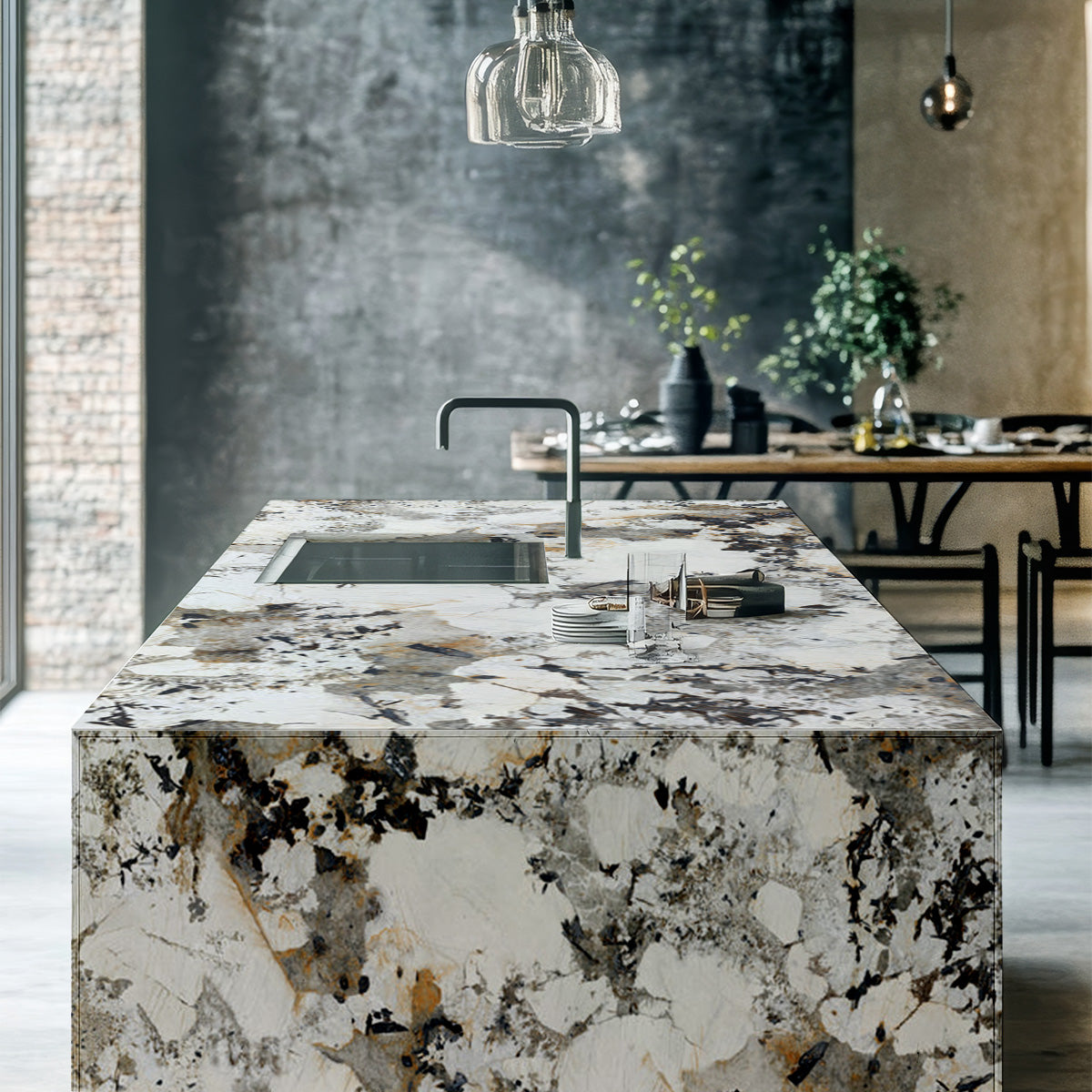 Patagonia Gloss Porcelain - Elegant Porcelain Slab | UK | www.work-tops.com