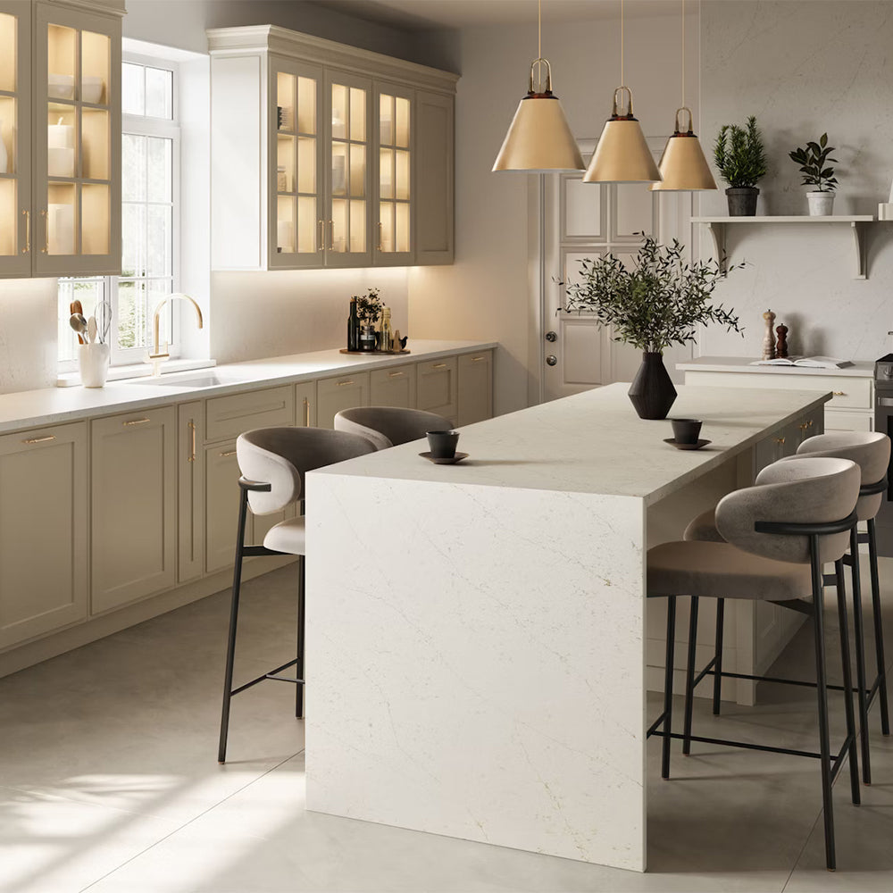White Cabinets With Silestone Countertops