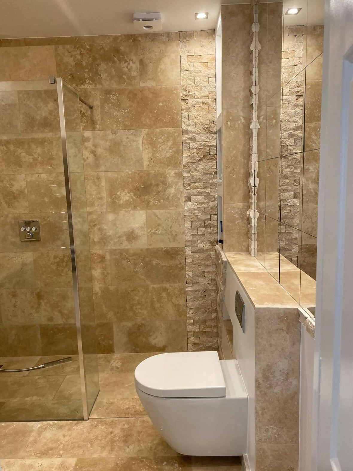 Noce Split Face Travertine Mosaic Tiles available in UK| Mosaic tiles ...