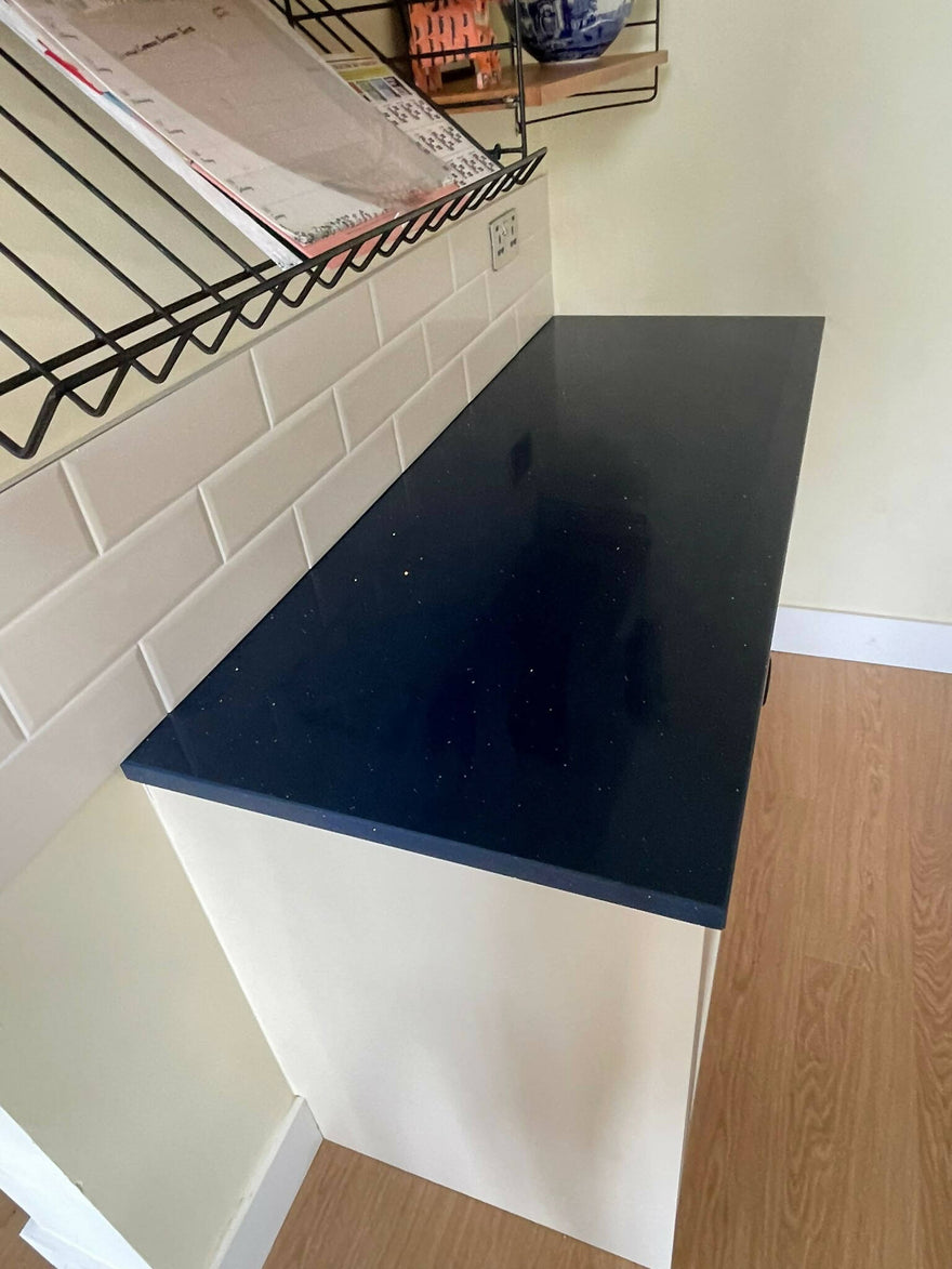 Stellar Blue Quartz available in UK | Blue Grained Worktop