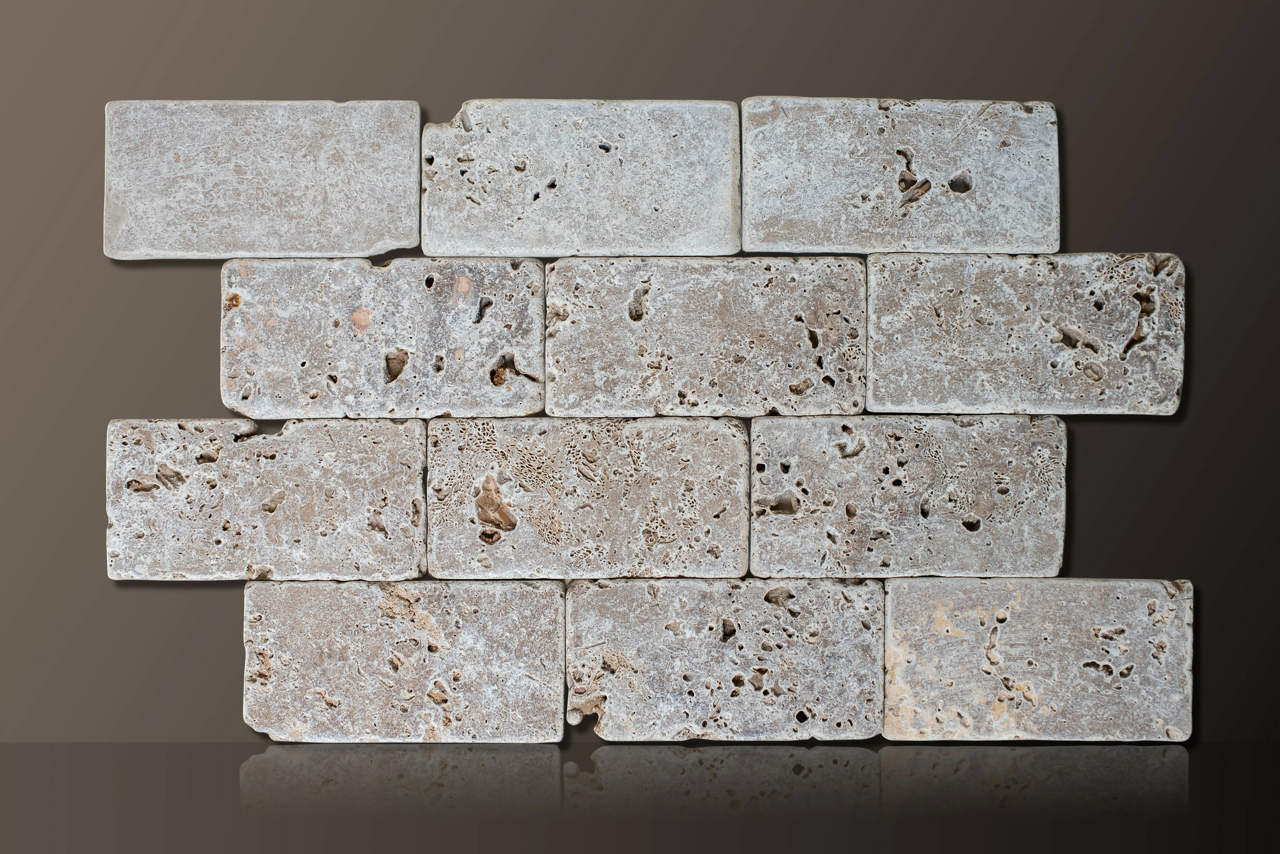 Noce Travertine Mosaic Tiles UK | Brown-Grey Set | www.work-tops.com