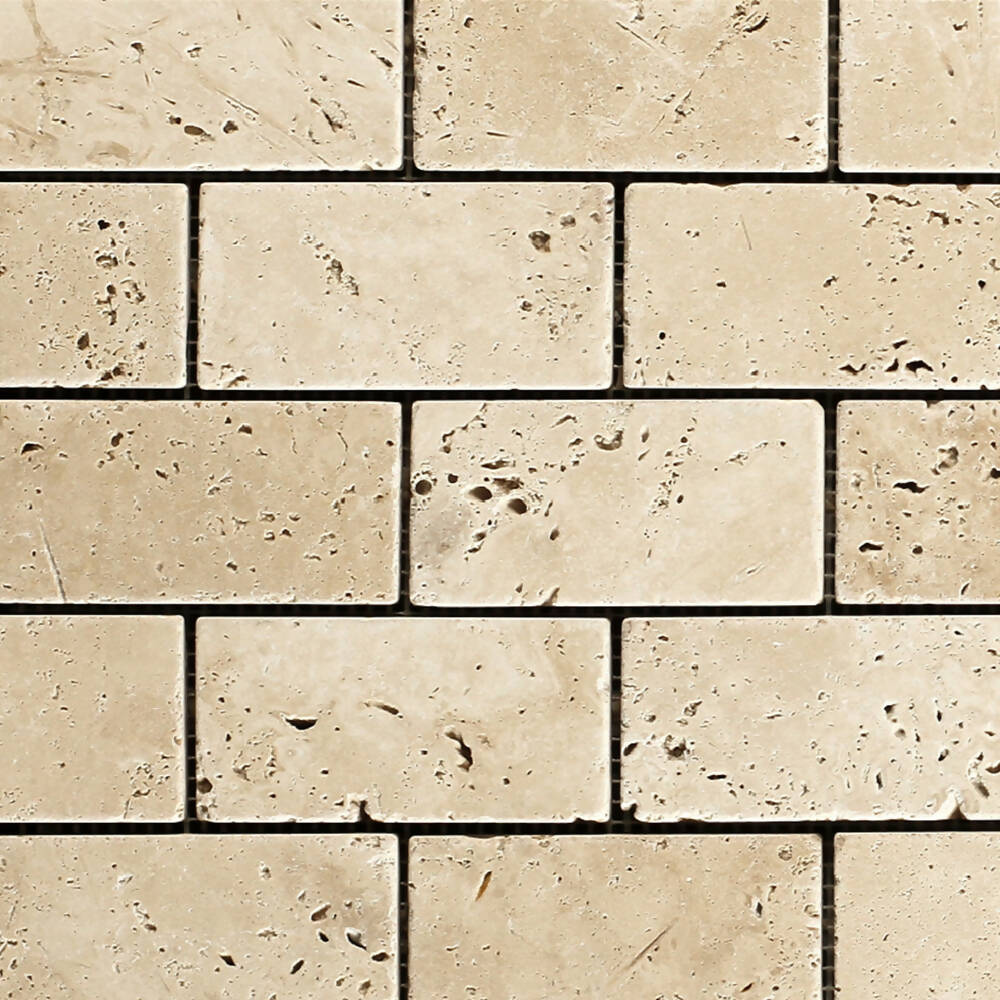 Brick Travertine Tile Patterns Blue Travertine 2x4 Brick Mosaic