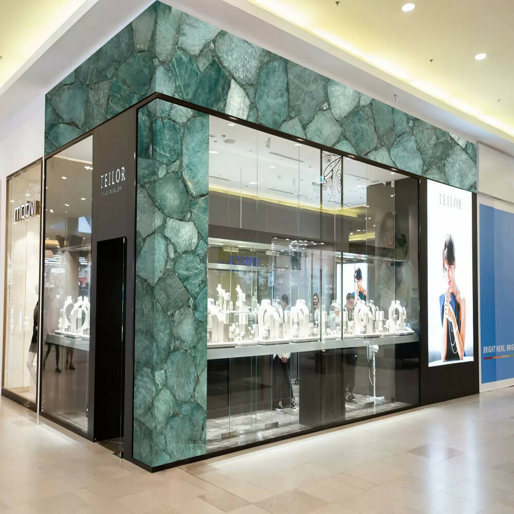 Amazonite Semi Precious Stone UK | Decorative Slab Installation | www ...