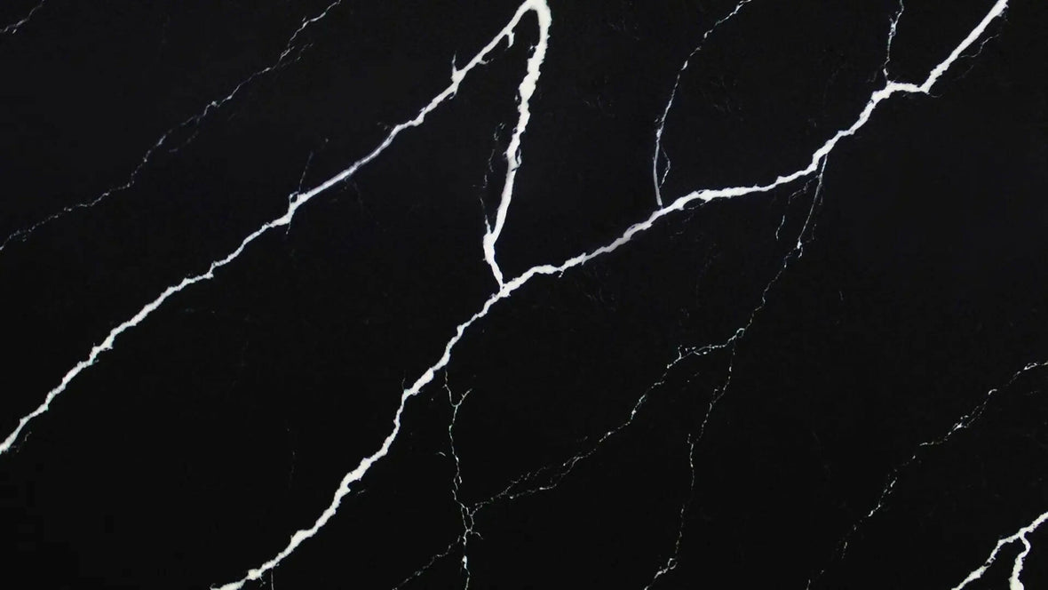 Nero Marquina Composite Quartz in the UK | Black Composite Quartz