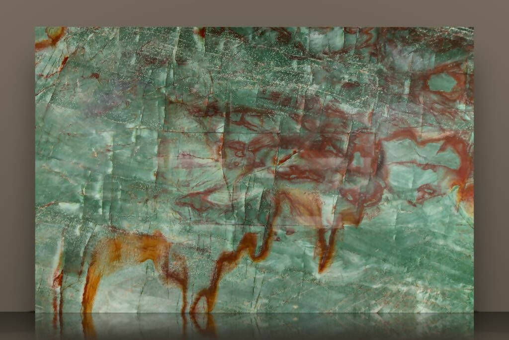 Giada Wine Bookmatch Quartzite available in UK| Green Red Quartzite ...