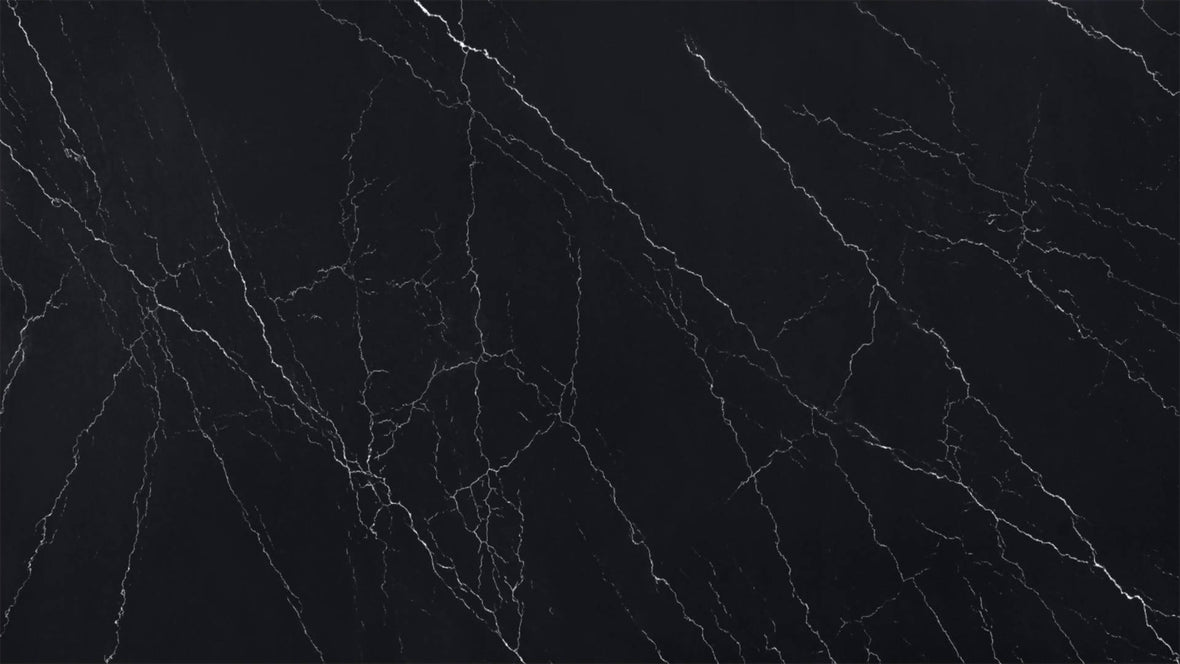 Thunder Black Quartz available in UK | Black, Veined Worktop | www.work ...