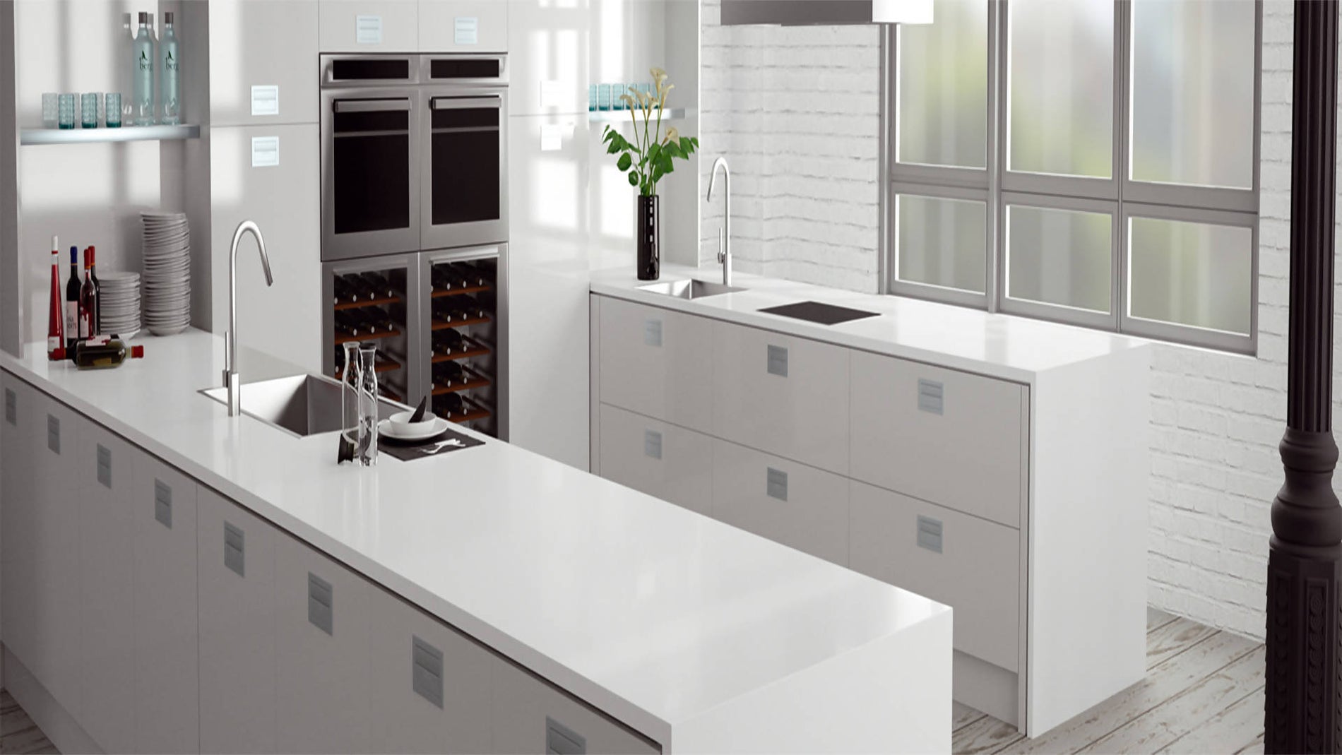 Absolute Blanc Quartz available in UK| White Quartz | www.work-tops.com